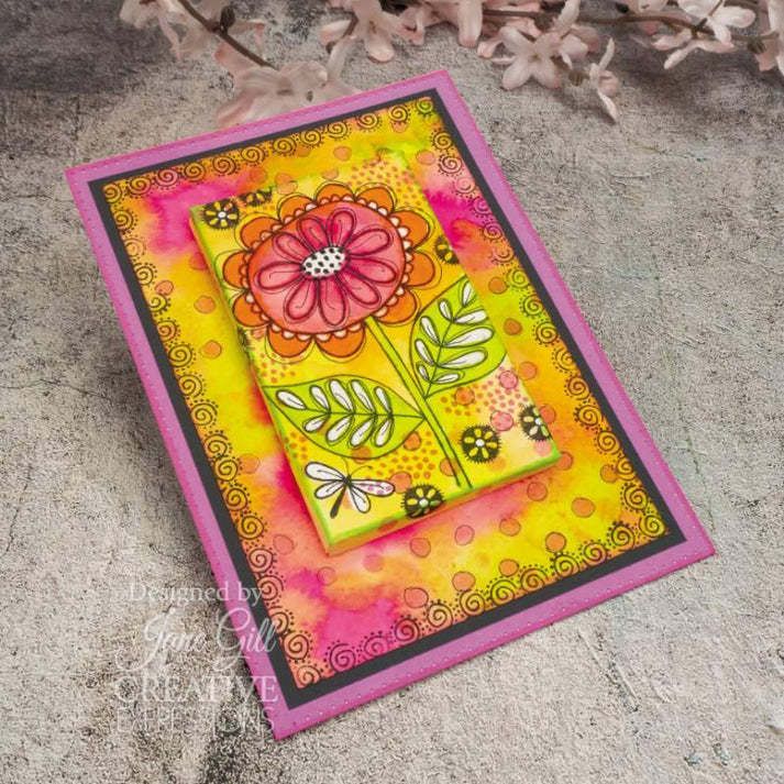 Woodware/Jane Gill - Clear Singles Petal Doodles Happy Thoughts Stamp ...